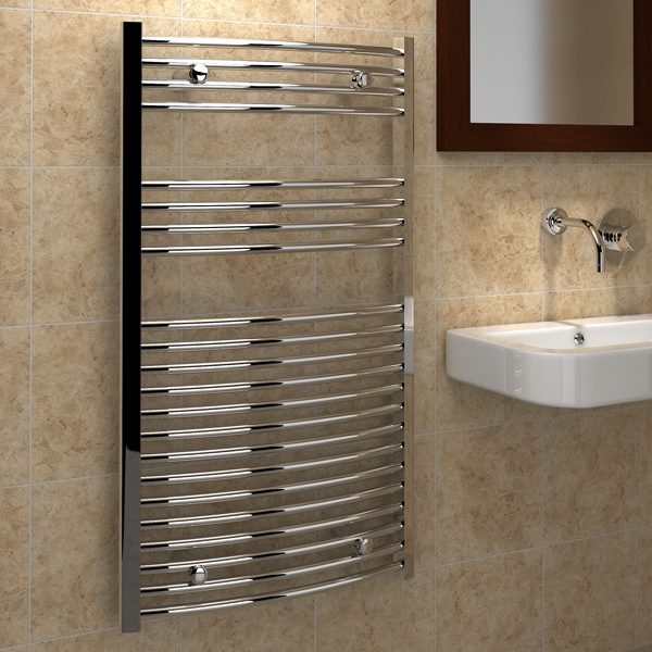 Kudox Premium Ladder Towel Rail Curved D 600mm x 1100mm Chrome ...